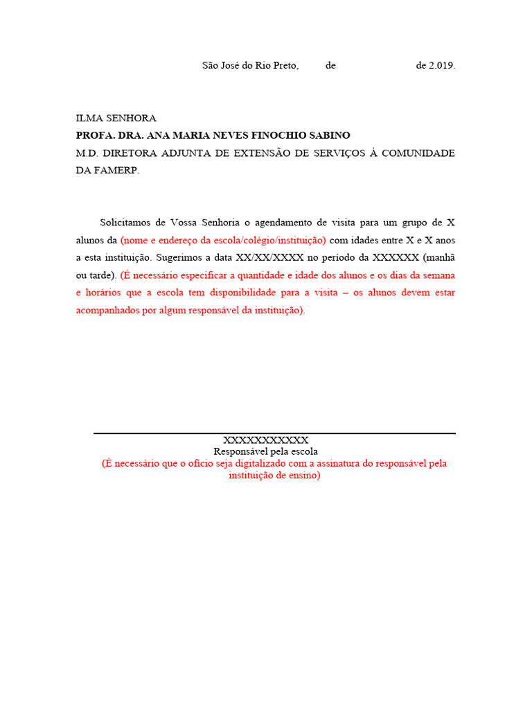 Modelo de Oficio Solicitacao de Visita | PDF