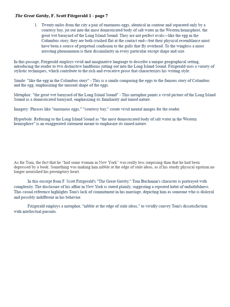 The Great Gatsby | PDF | F. Scott Fitzgerald | The Great Gatsby