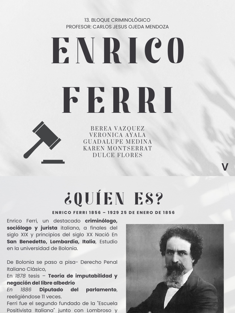 Enrico Ferri | PDF | Derecho penal | Criminología