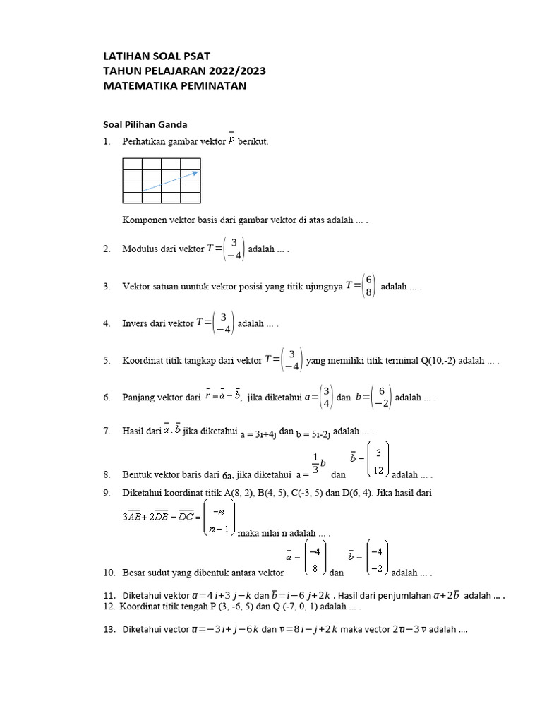 Latihan Soal Psat 2023 | PDF | Komputer