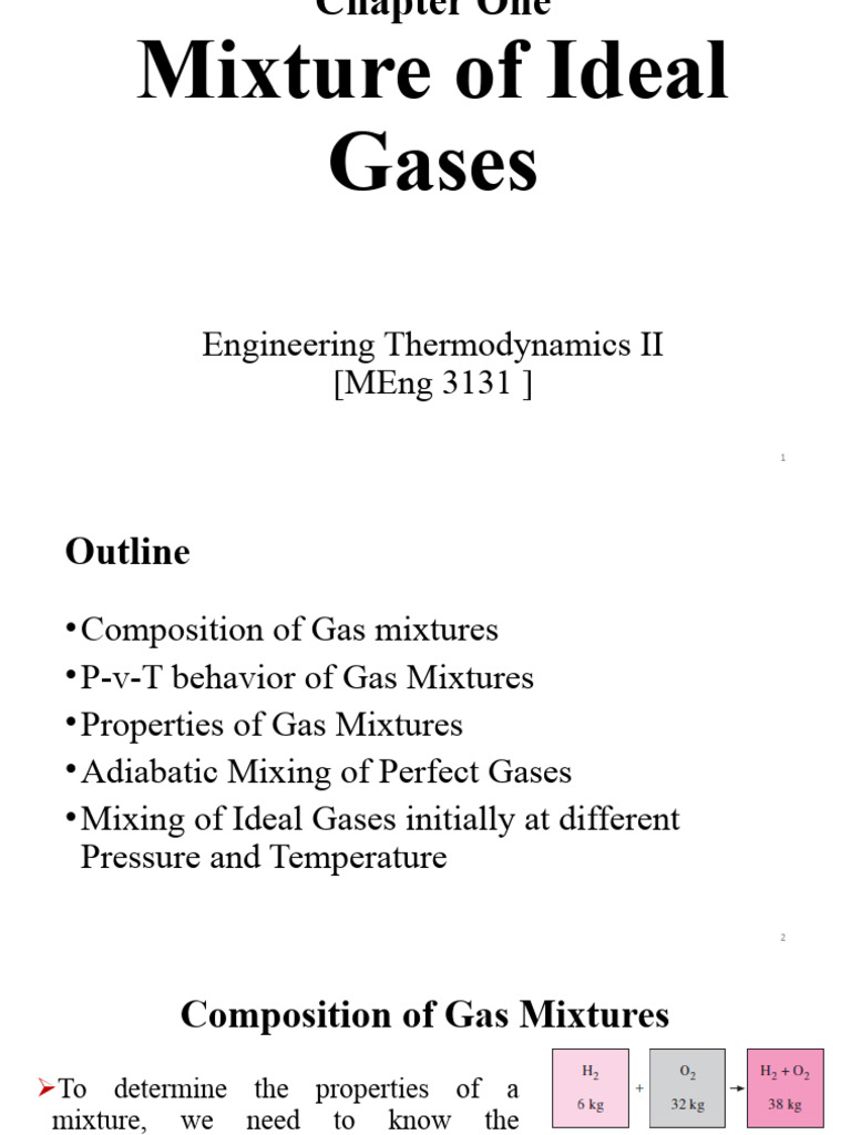 Chapter 1 - Mixture of Ideal Gases | PDF | Gases | Mole (Unit)