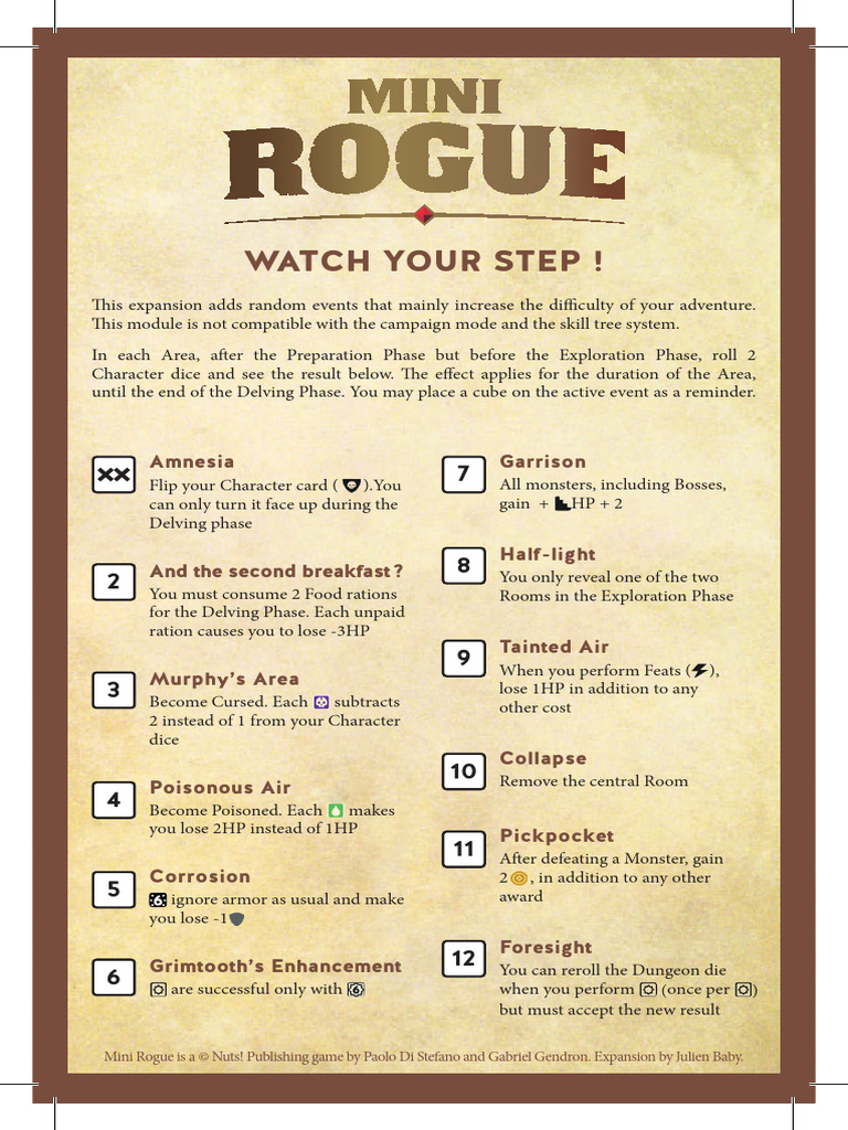 Mini Rogue Watch Your Step | PDF | Role Playing Games | Gaming