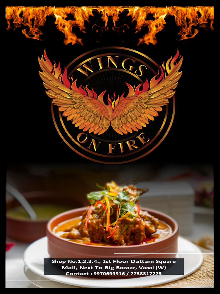 Fire Wings Menu 1 | PDF | Kebab | Western Cuisine