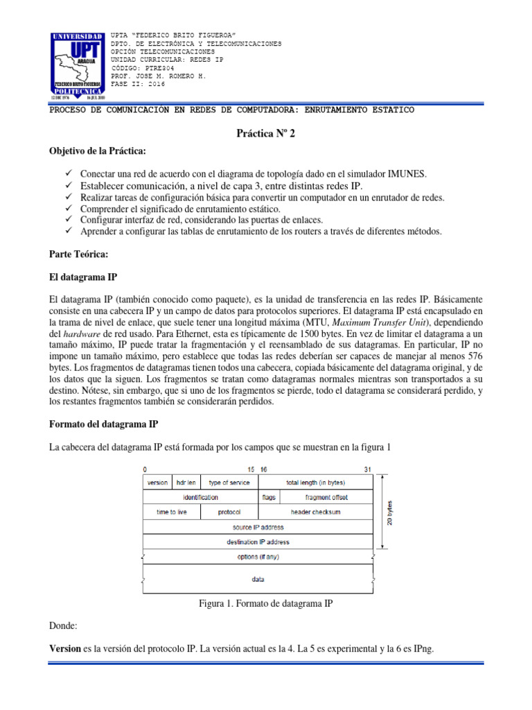 Práctica #2-Enrutamiento - Estatico | PDF | Enrutador (Computación) | Protocolos de internet
