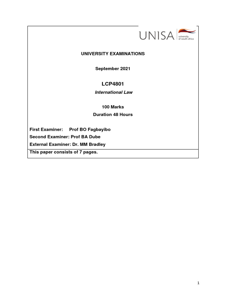 Lcp4801 September Examination 2021 - Final - Qa - D | PDF | Understanding | Reason