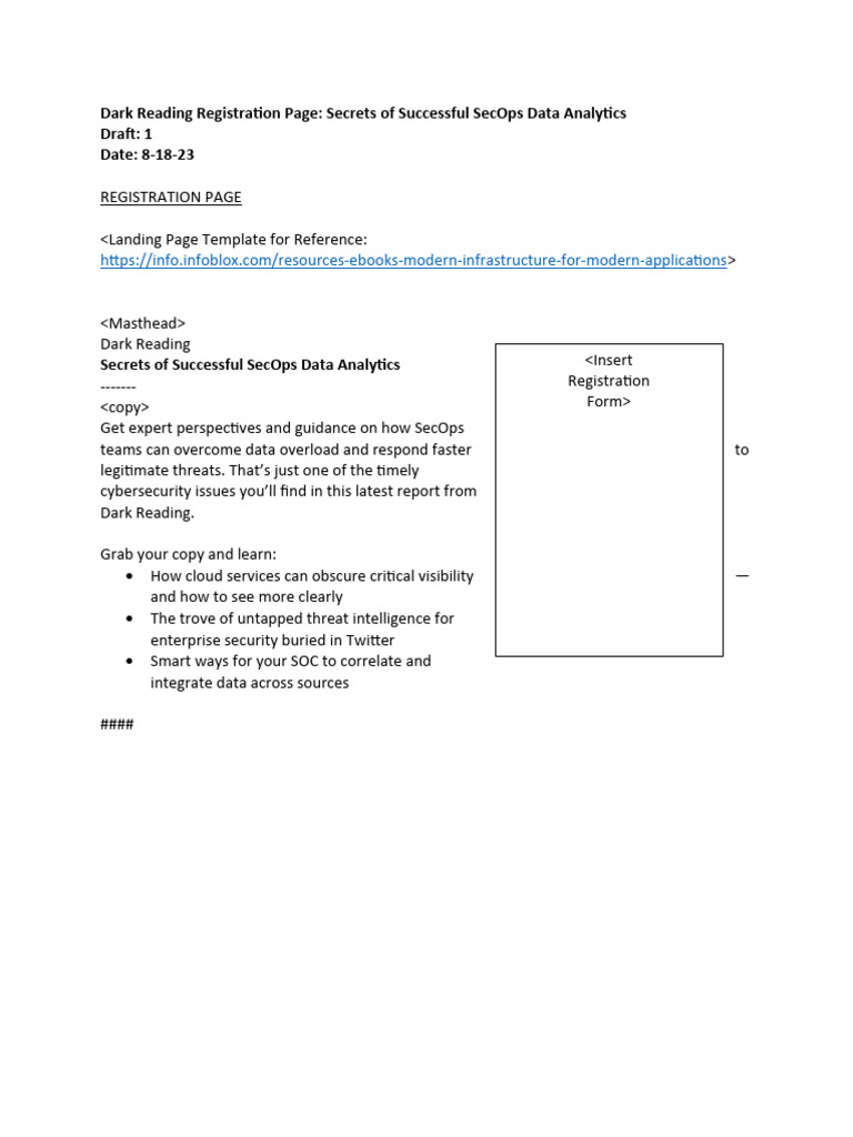Dark Reading - Secrets of Successful SecOps Data Analytics - Reg Page ...
