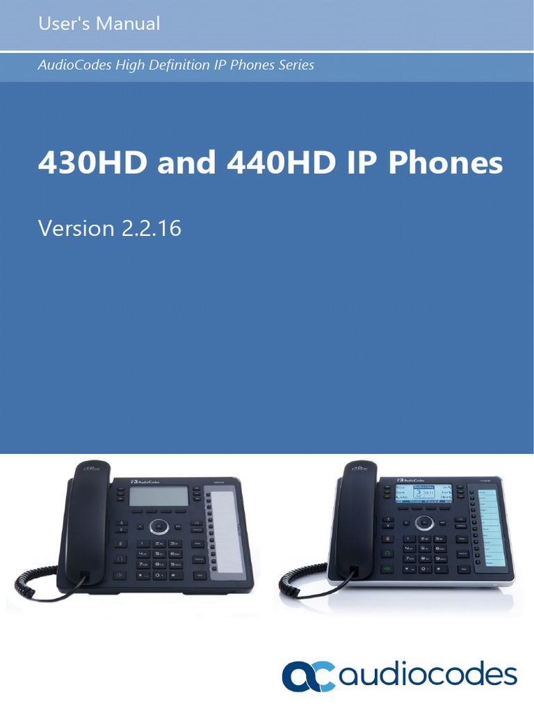 430hd and 440hd Ip Phone Users Manual Ver 2216 | PDF | Voice Over Ip | Menu (Computing)