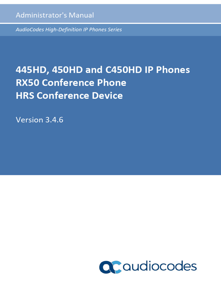 400hd Series Ip Phones Administrator S Manual Ver 3 4 6 Generic Sip ...