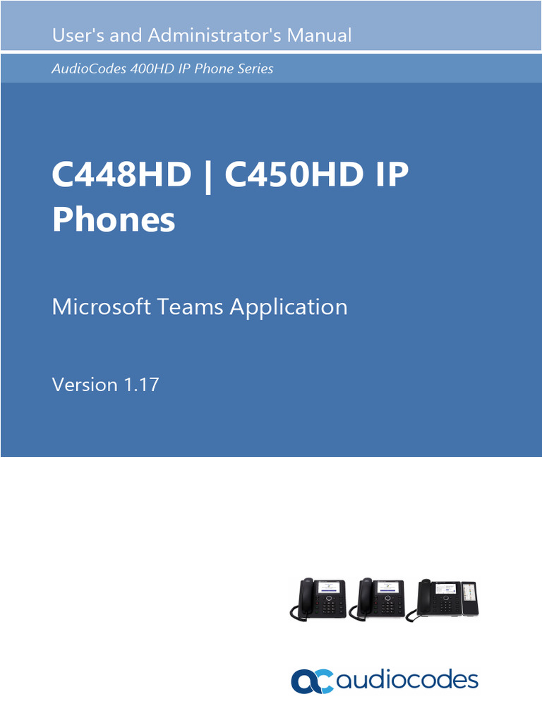 c448hd c450hd Ip Phone For Microsoft Teams User S and Administrator S ...