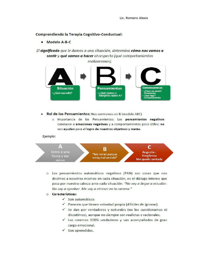 Psicoeducación Modelo ABC | PDF