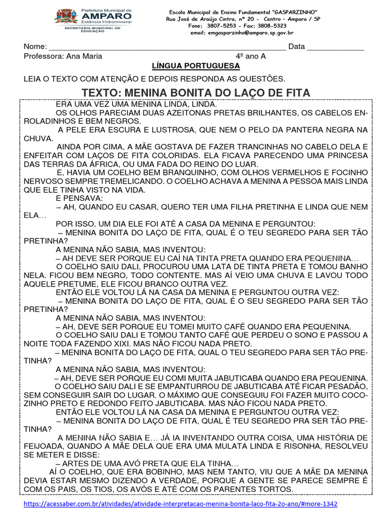LP Menina Bonita Do Laco de Fita | PDF
