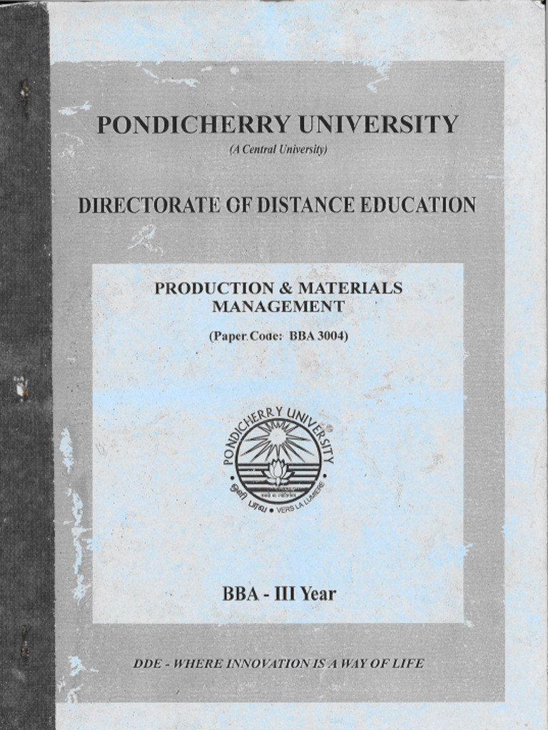 BBA III - BBA 3004 Production and Materials Management | PDF
