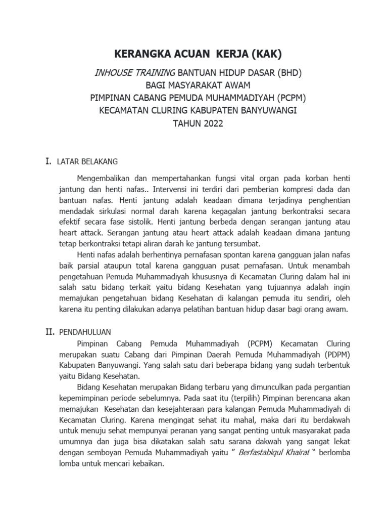 Kerangka Acuan Kerja | PDF