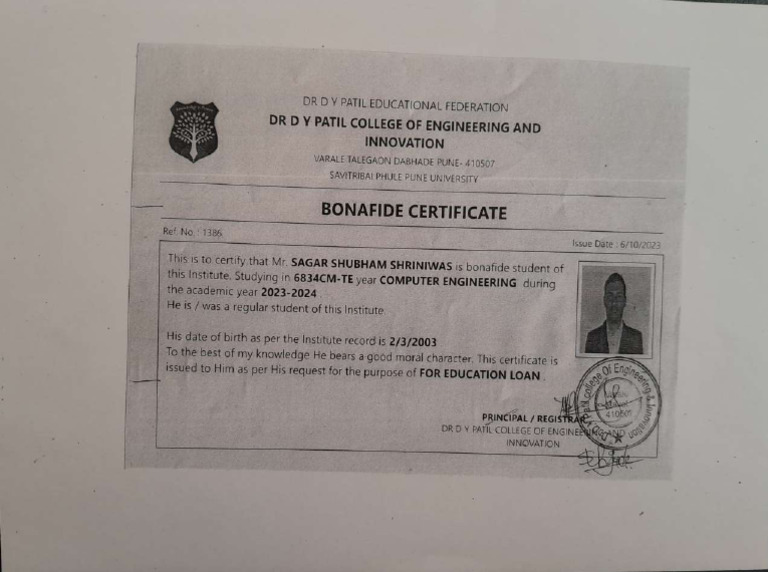 Bona-Fide Certificate Compressed | PDF