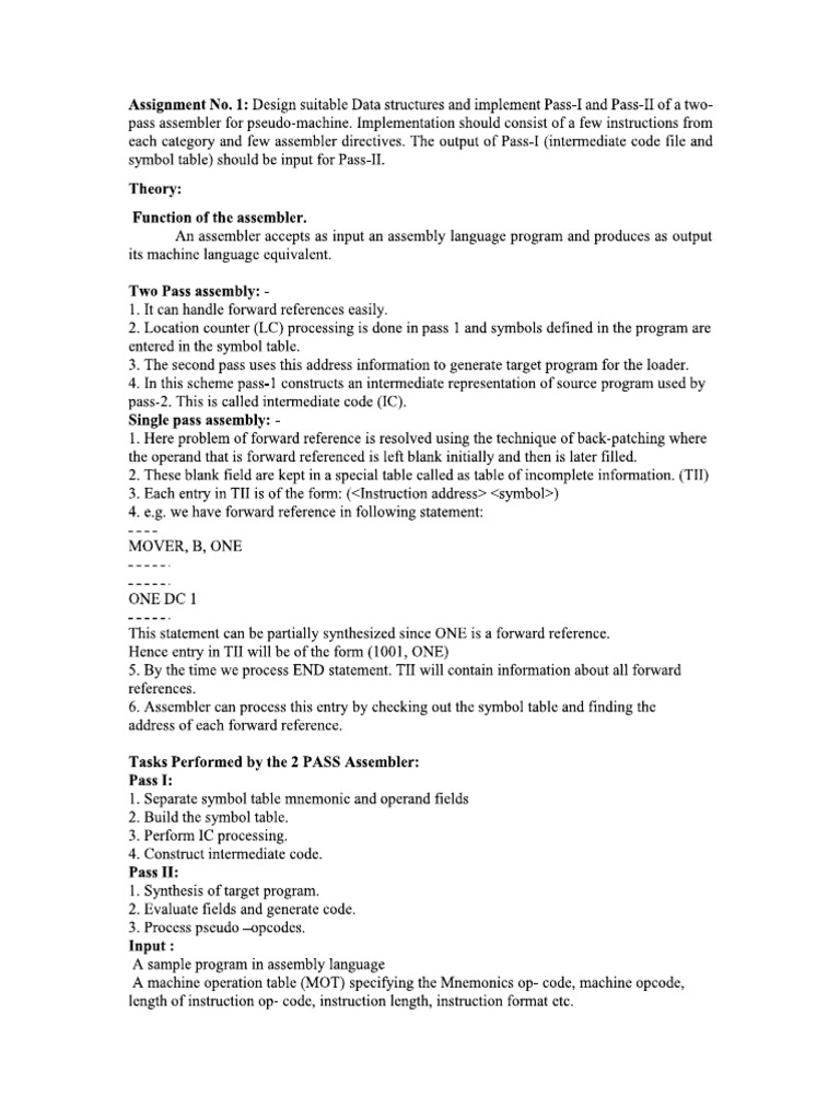 Spos Assignment 1 | PDF