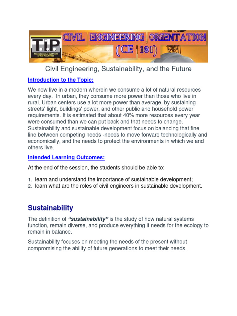 Module 5.1 - Civil Engineering, Sustanability and The Future | PDF ...