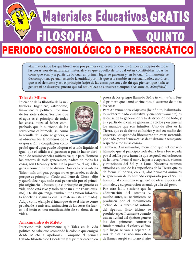 Filosofía del Período Presocrático | PDF | Filosofía griega antigua ...