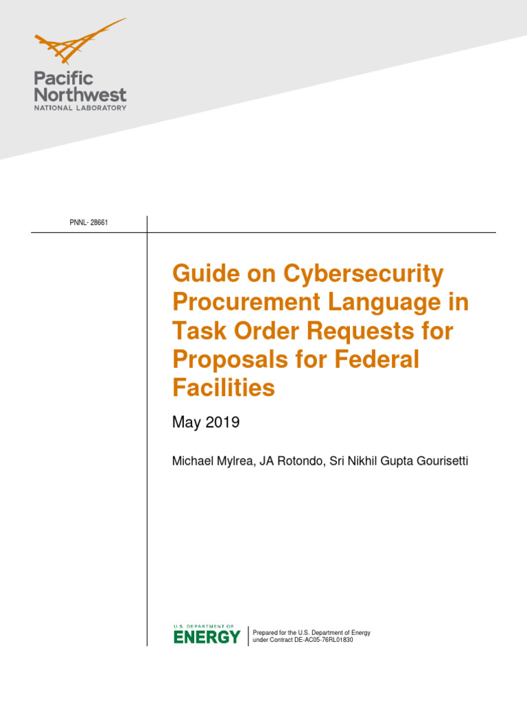 Guide On Cybersecurity Procurement Language in Task Order Requests For ...