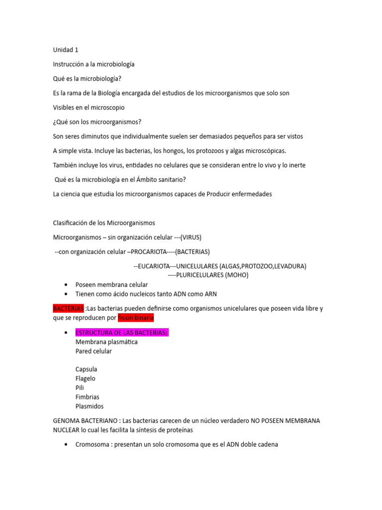Resumen Micro | PDF | Las bacterias | Virus