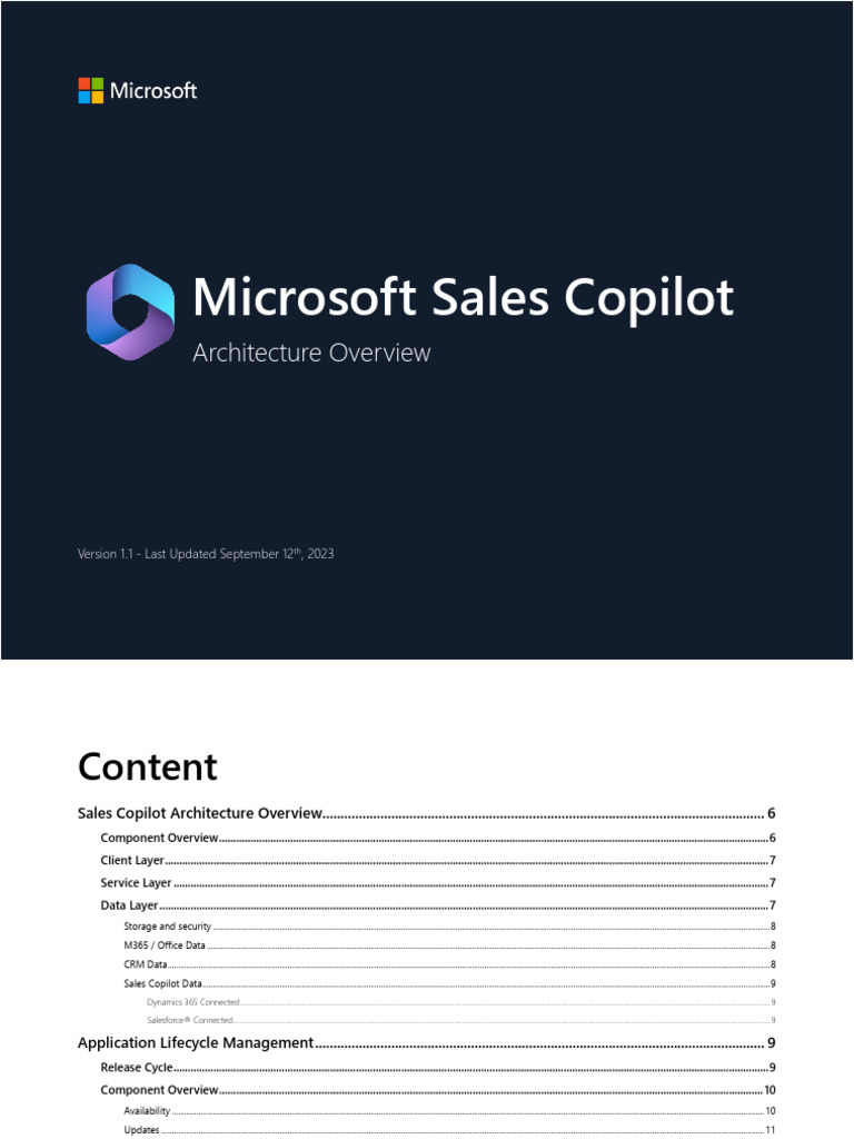 Microsoft Sales Copilot - Architecture Overview | PDF | Microsoft ...