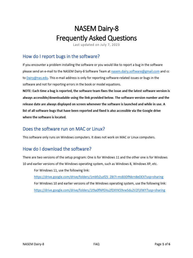 NASEM Dairy-8 FAQ | PDF | Screenshot | Microsoft Windows