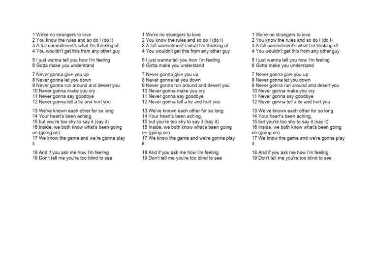 Never Gonna Let You Down | PDF | Language Arts & Discipline