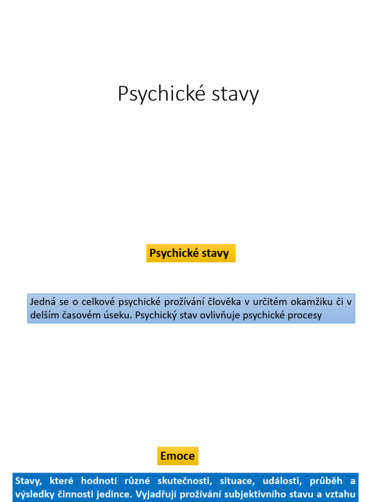 Psychické Stavy | PDF
