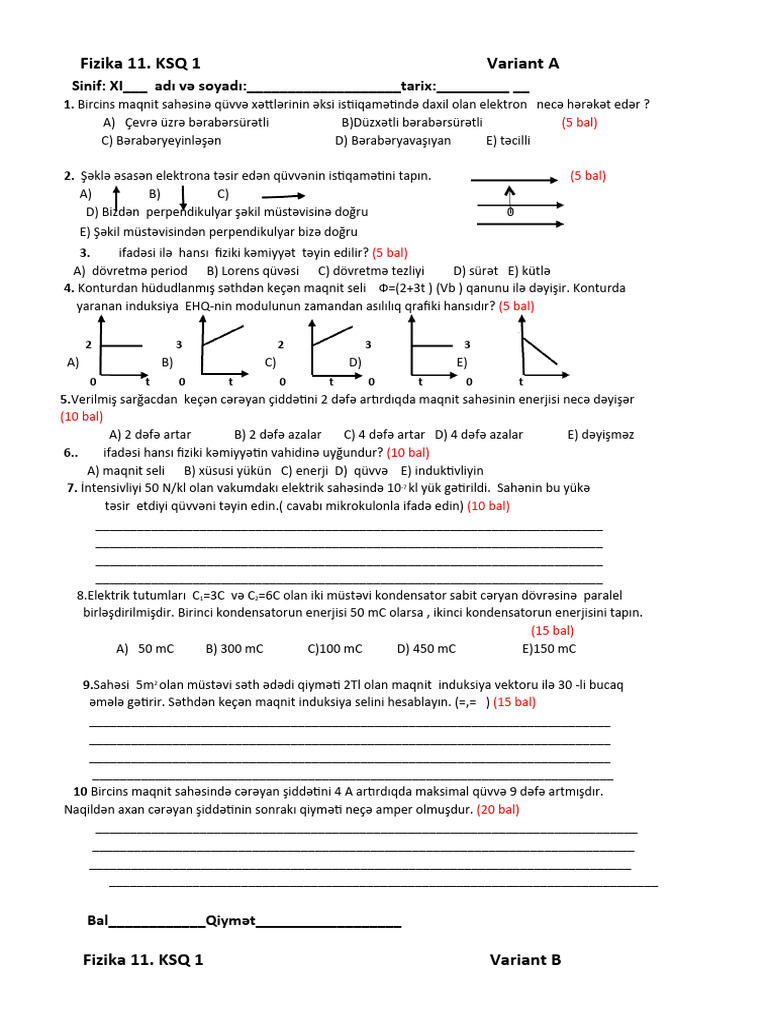 Editor - 1698782138461fizika 11 KSQ 1 | PDF