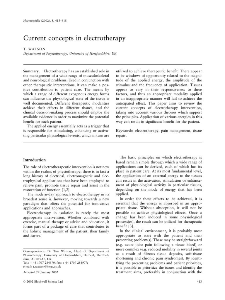 Current Concepts Of Electrotherapy Download Free Pdf Pain