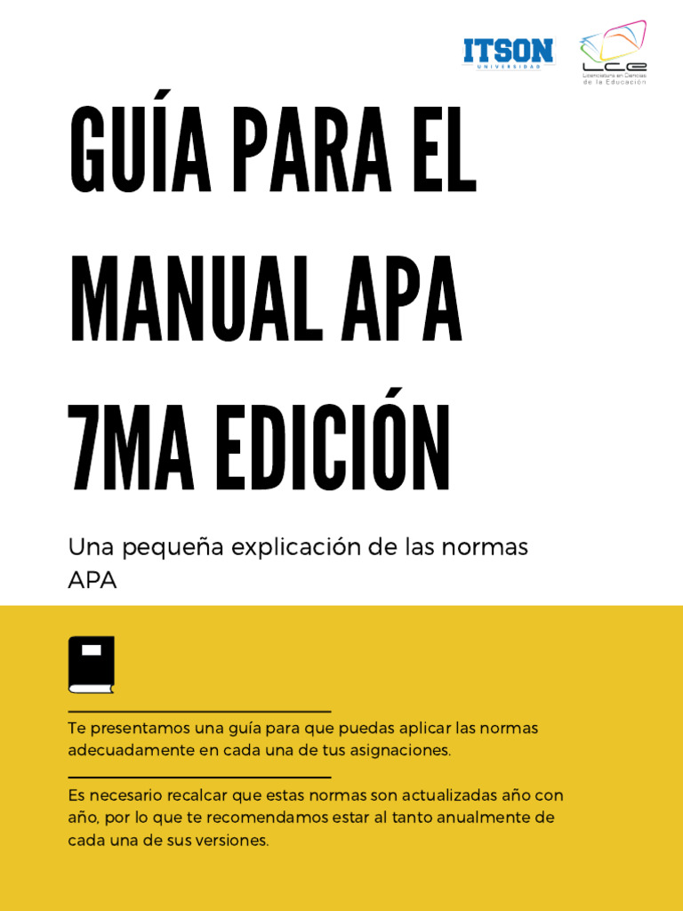 APA 7a Ed. Itson | Descargar gratis PDF | Estilo apa | Youtube