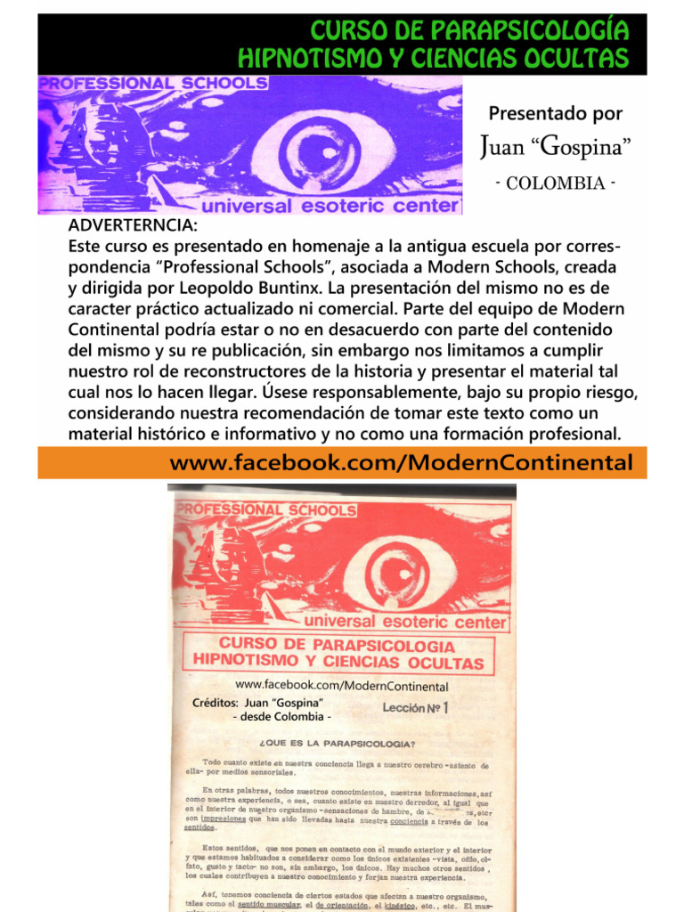 Parapsicología e Hipnotismo (0) - Presentación | PDF