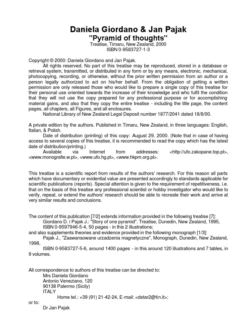 (Ebook) - DR Jan Pajak - Thought Pyramid | PDF | Extraterrestrial Life ...