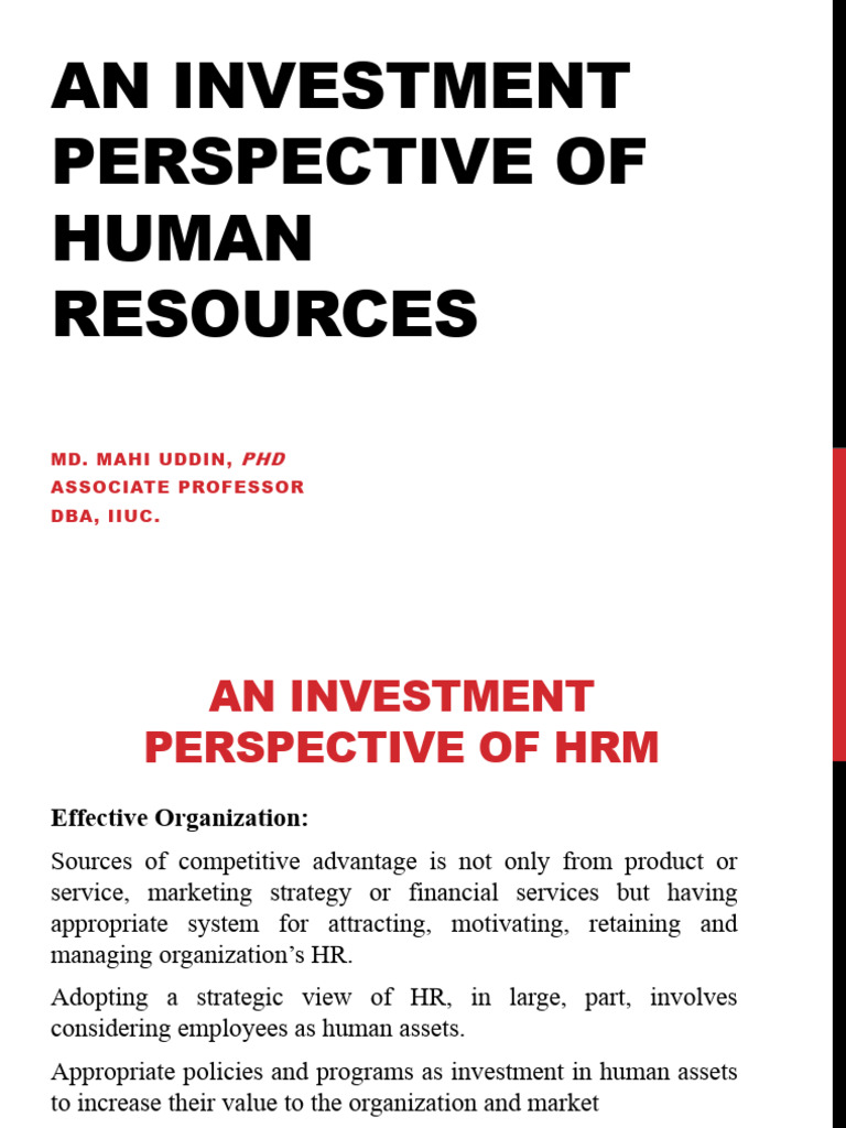 Investment Perspective on Human Resources | PDF | Human Resources ...