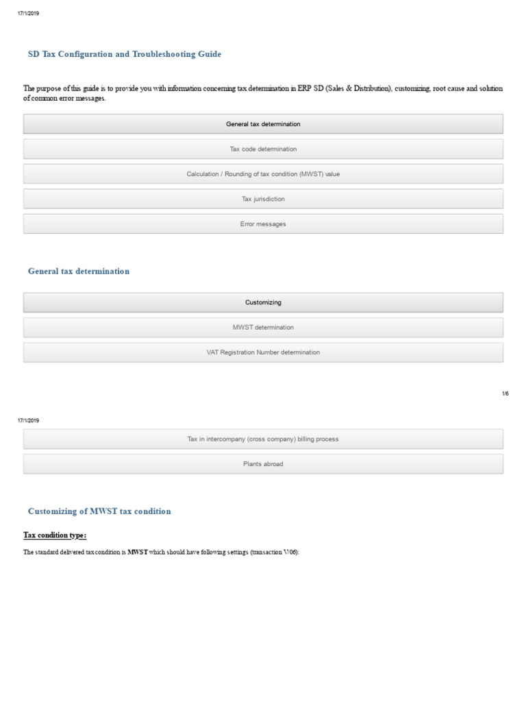 1 SD Tax Configuration | PDF | Value Added Tax | Taxes