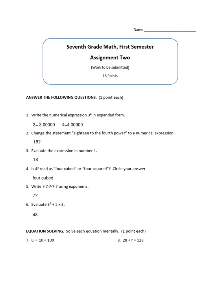 Math7A Assignment2 | PDF