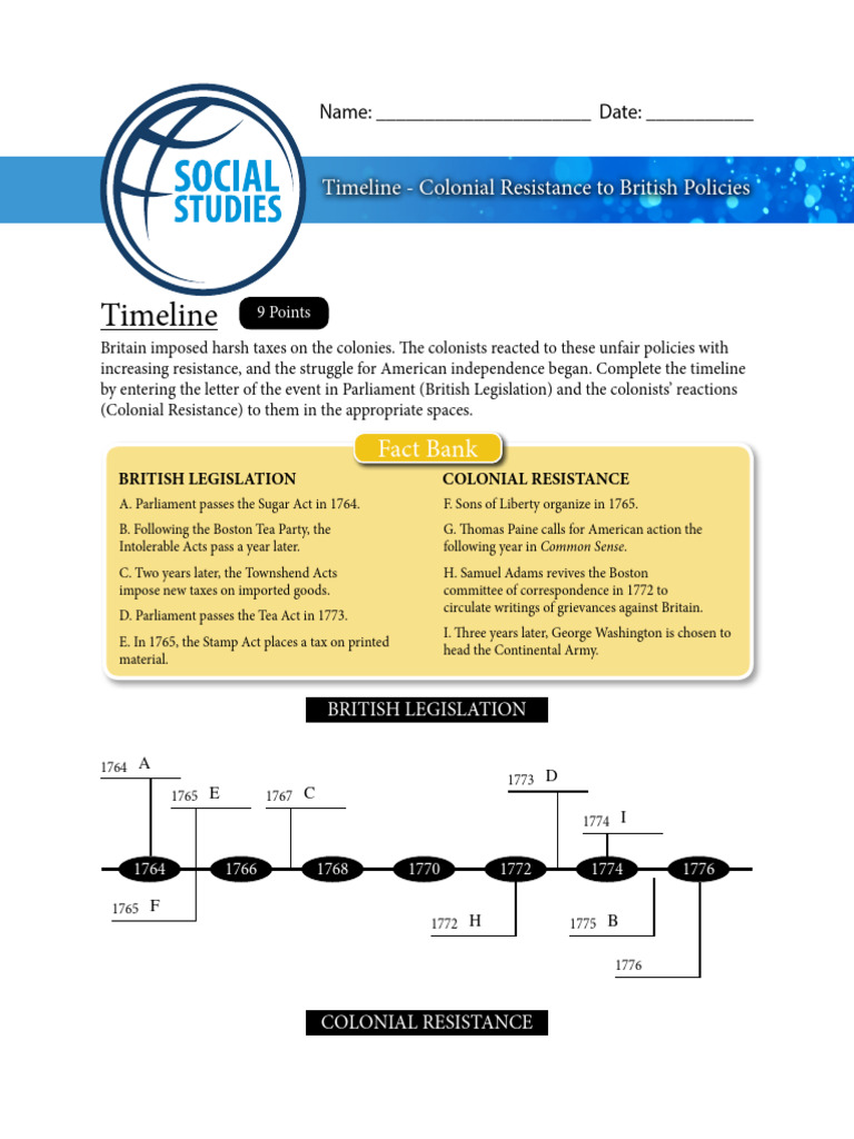 Colonial Resistance Timeline Overview | PDF