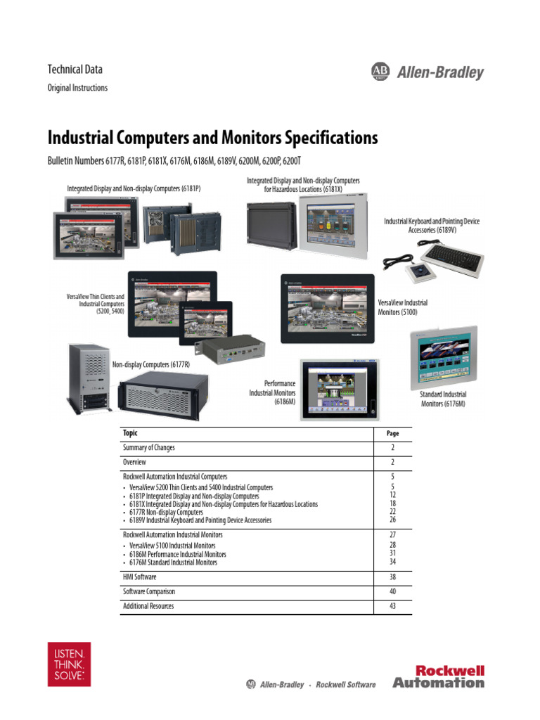 Industrial Computers and Monitors Specifications: Technical Data | PDF | Solid State Drive | Usb