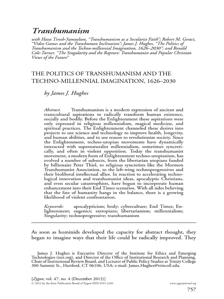 Transhumanism: Politics & Faith | PDF | Transhumanism | Technological ...