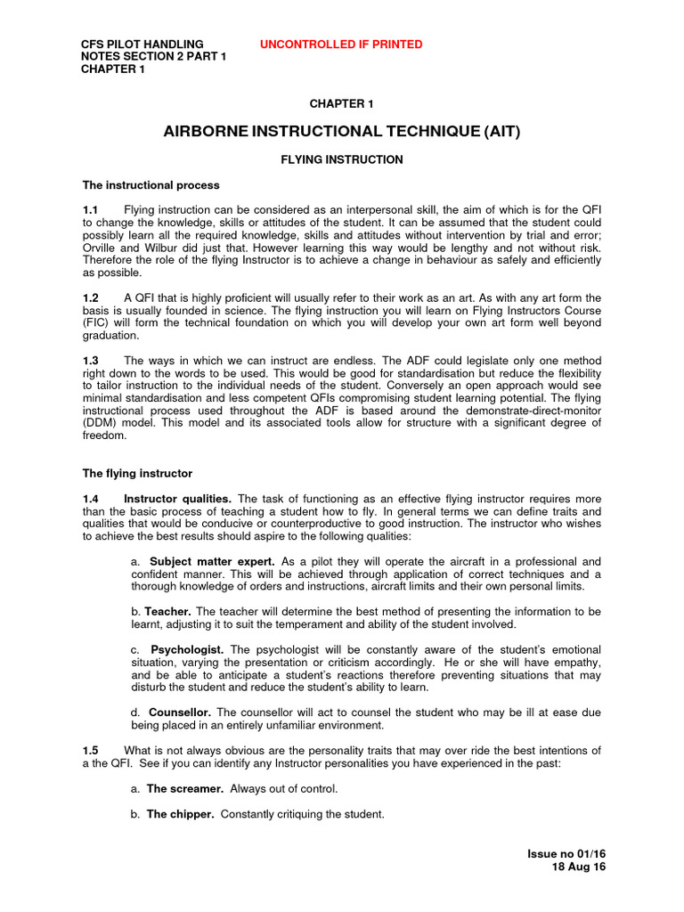 Airborne Instructional Technique | PDF | Knowledge | Accuracy And Precision