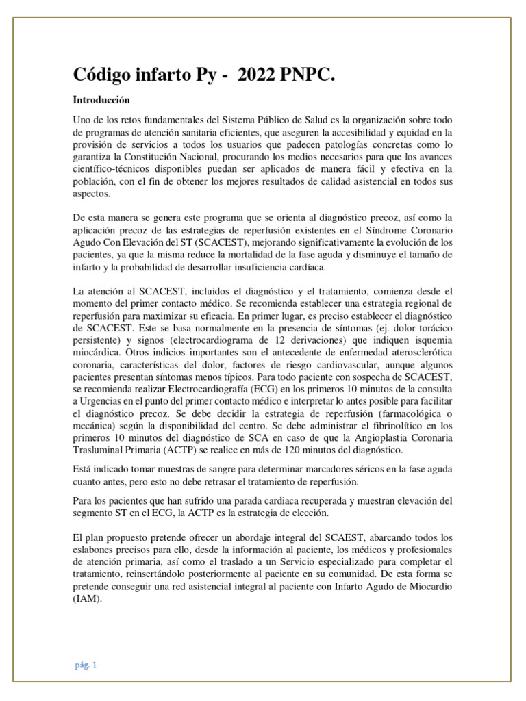 Codigo Infarto para Medicos en Formacion 2022 | PDF | Infarto de ...