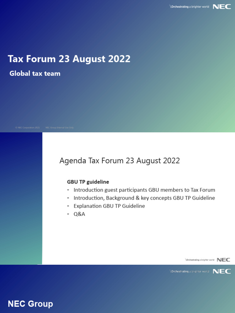 Tax Forum Presentation 23 August 2022 Final v3 | PDF | Marketing ...