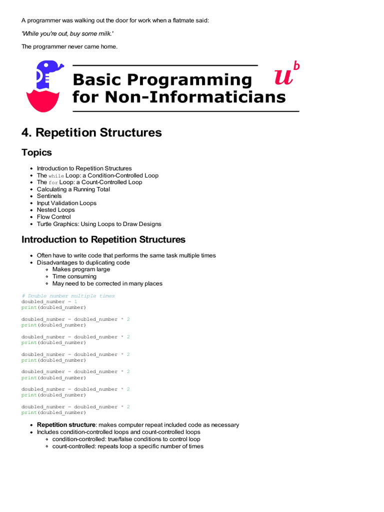 04 Repetition Structures | PDF | Control Flow | Software Development