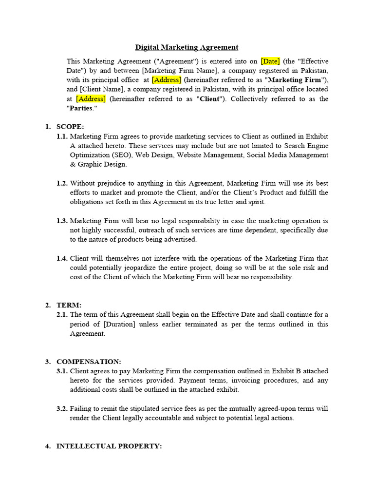 Digital Marketing Services Agreement | PDF | Arbitration | Private Law