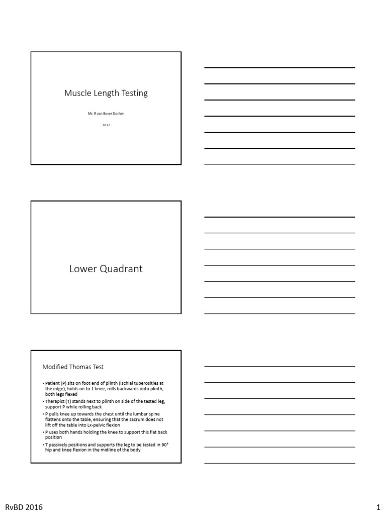 7 Muscle Length Testing | PDF | Anatomical Terms Of Motion | Pelvis