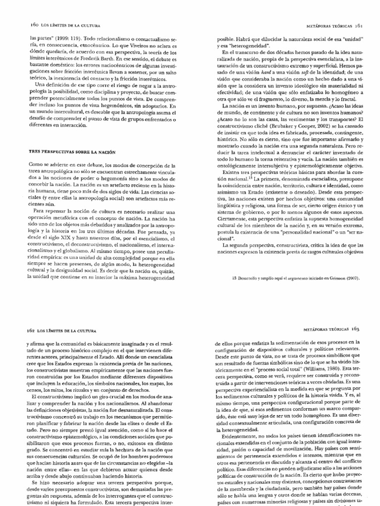 Grimson-Los Limites de La Cultura 2 | PDF | Nación | Antropología