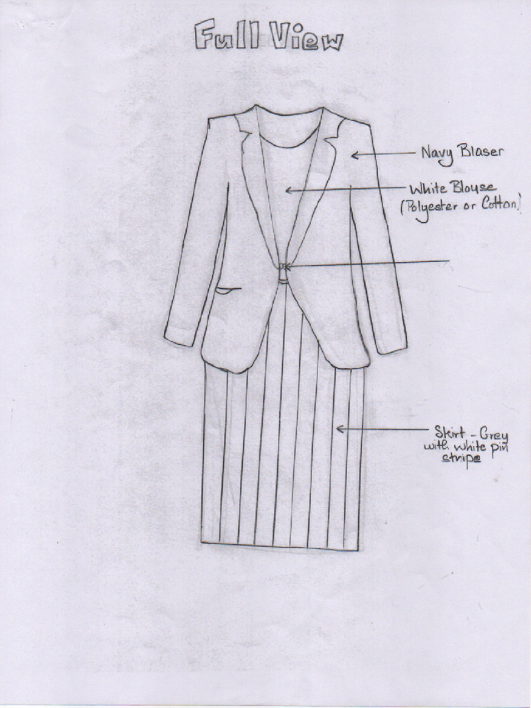 Full View of CPCE Female Outfit With Navy Blue Blazer | PDF