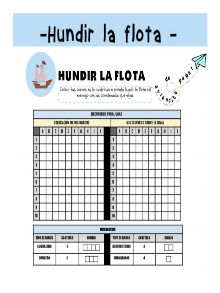 Cómo jugar a Hundir la Flota | PDF