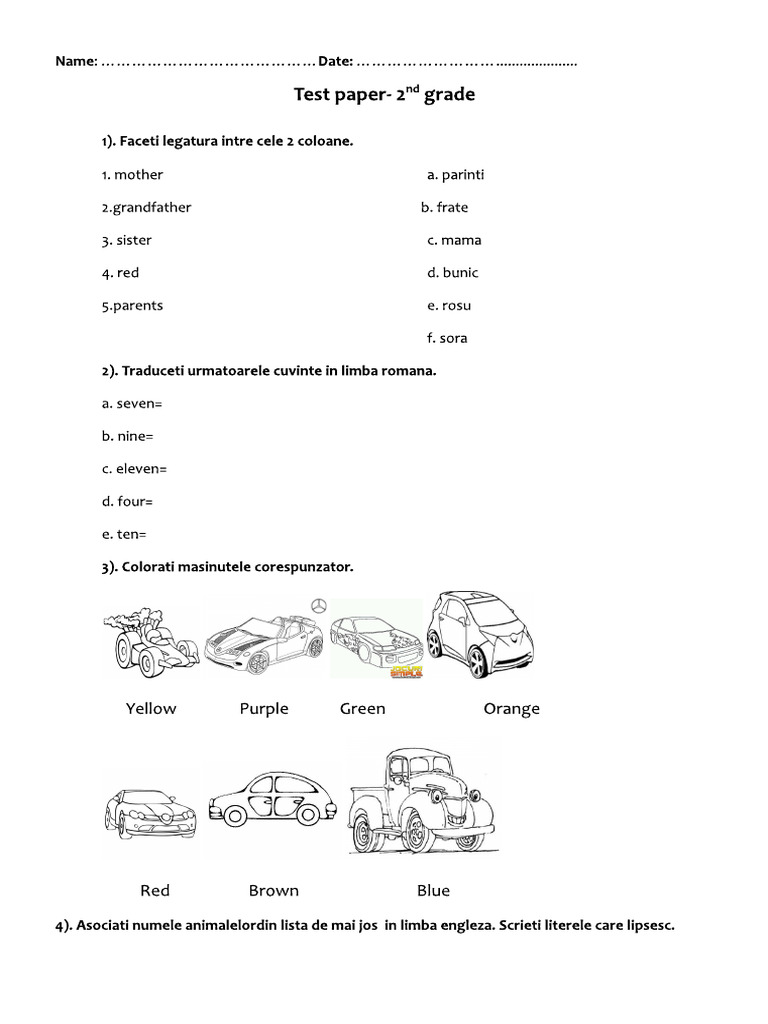 Test Cls 2 Engleza | PDF