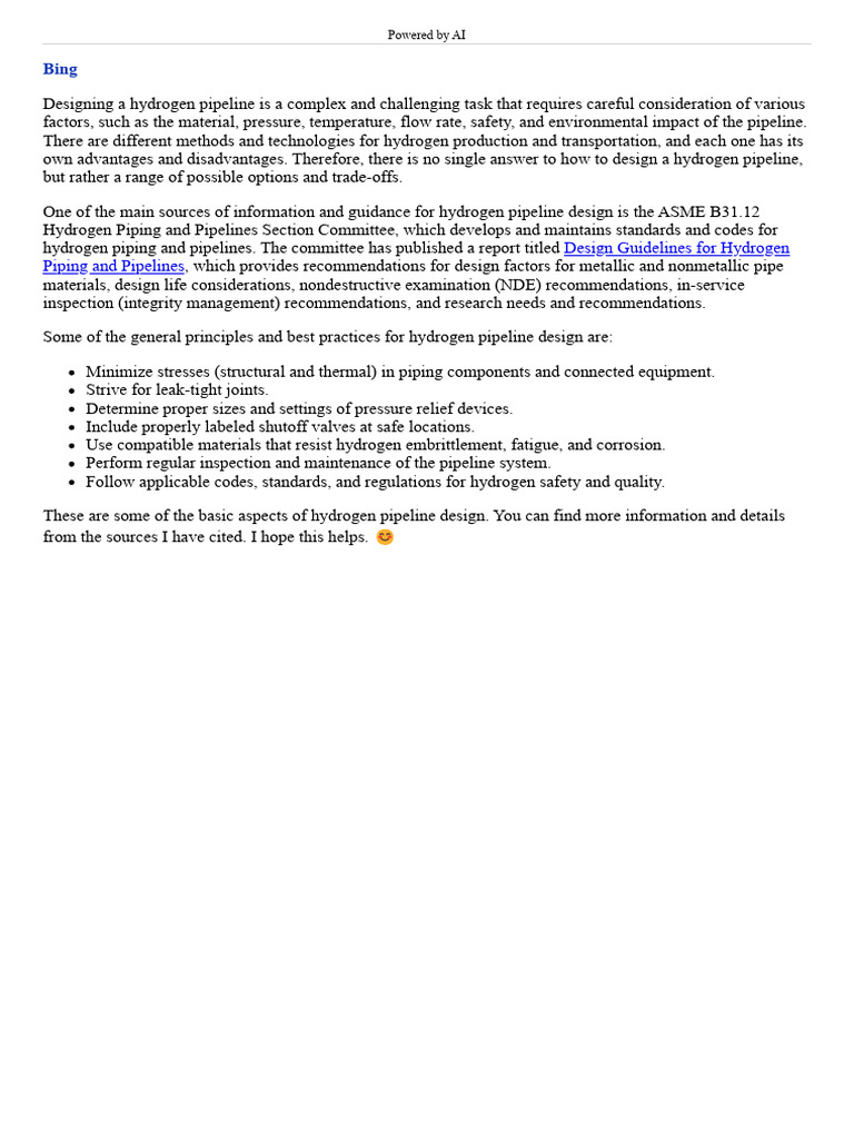 Hydrogen Pipeline Design Guidelines | PDF | Art | Science & Mathematics