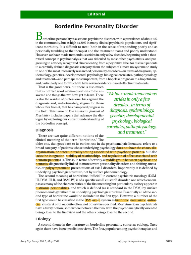 BPD Otto Kernberg | PDF | Diagnostic And Statistical Manual Of Mental ...